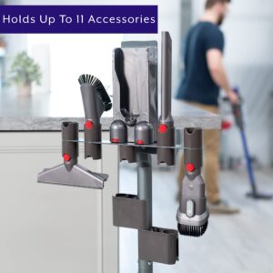 Life Finds Floor Stand Designed for Dyson Handheld Vacuums V6, V7, V8, V10, V11, V12, V15, No Drill Vacuum Stand, Docking Station, Accessory Mount, Black, LF-VFS1A