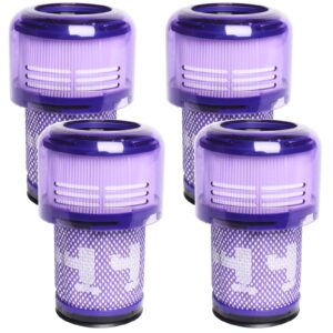 4-pack filter replacements for dyson v12 detect slim cordless vacuum and v12 slim vacuums - comparable to part 971517-01 (excludes sv12 & v15 vacuum models)