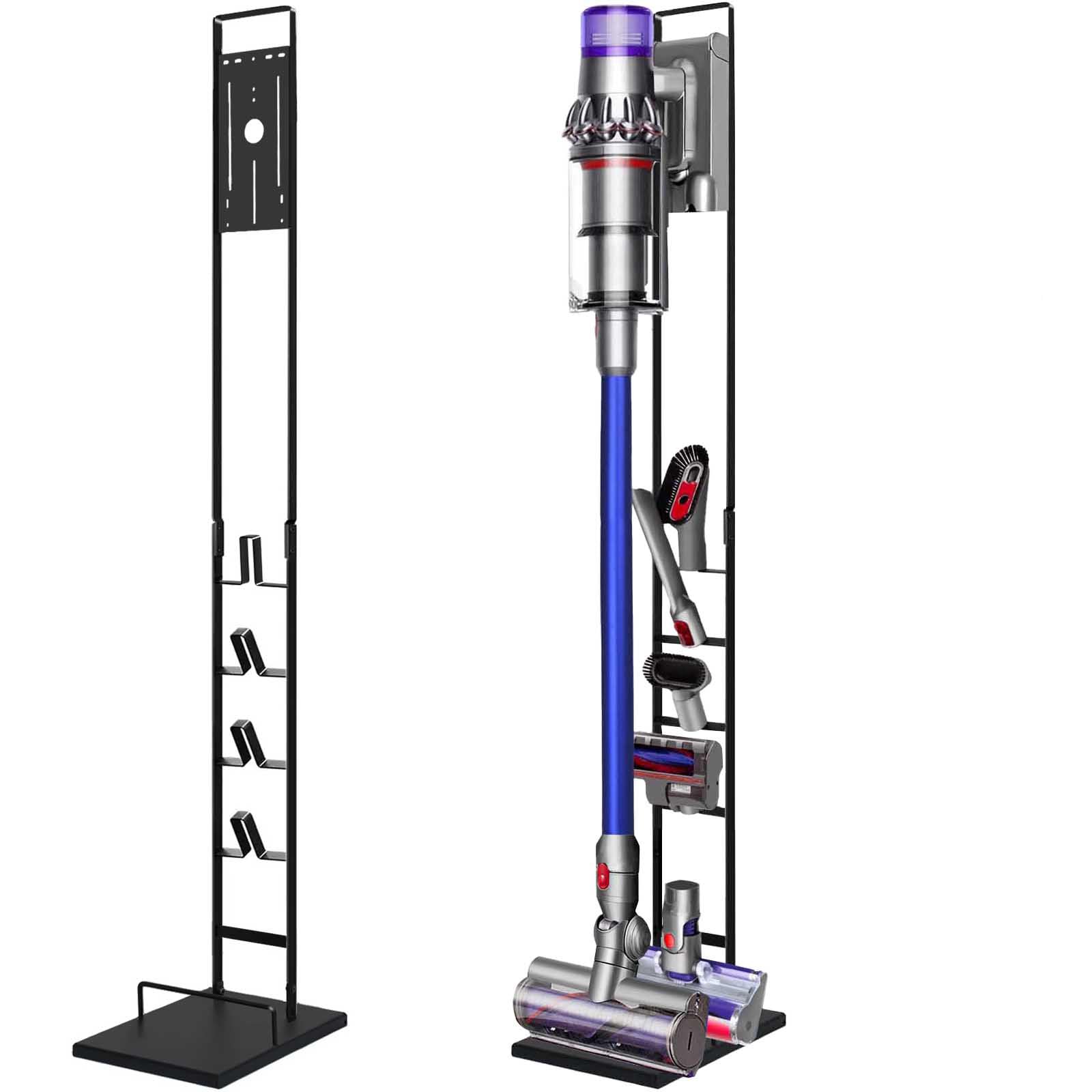 Lasvea Vacuum Stand for Dyson V6, V7, V8, V10, V11, V12, V15 Cordless Cleaners - Heavy Base Metal Bracket Holder with Trigger Lock, On/Off Control Clamp, Accessory & Attachment Storage