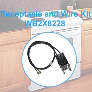 WB2X8228 Element Receptacle and Wire Kit for GE Electric Hotpoint ranges and cooktops Replaces AP2013499, PS242972(2 Pack)