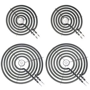 4 pack wb30m1 and wb30m2 electric stove burner replacement for ge hotpoint kenmore, ge electric stove burner replacement 6"and 8",ge electric range burner element,ge stove electric burner replacement