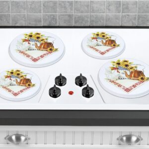 Reston Lloyd Electric Stove Burner Covers, Set of 4, Rooster & Copper Kettle All-Over Pattern