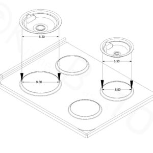 KITCHEN BASICS 101 Made in the USA 316048413 & 316048414 Range Burner Chrome Drip Pans Replacement for Frigidaire Kenmore Electric Stove w/Locking Slots, 2 Small 6-Inch & 2 Large 8-Inch Pans, 4 Pack