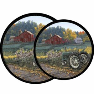 reston lloyd electric stove burner covers, set of 4, morning run all-over pattern