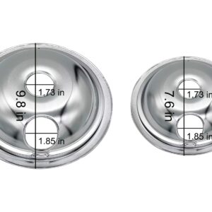 Amazinpure WB31T10010 and WB31T10011 Replacement Chrome Drip Pans for GE/Hotpoint Electric Range with Locking Slot Includes 2 6-Inch and 2 8-Inch Pans, 4 Pack WB32T10008 WB32X10015 DP165 GE68C