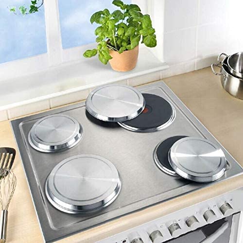 Electric Stove Burner Covers, Stainless Steel Round Kitchen Stove Top Burner Covers Cooker Protection, Set of 4, 2pcs 8.3 and 2pcs 6.7"