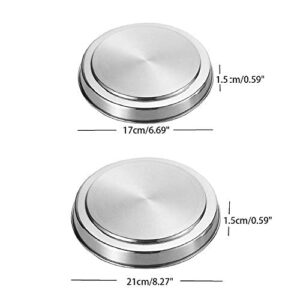 Electric Stove Burner Covers, Stainless Steel Round Kitchen Stove Top Burner Covers Cooker Protection, Set of 4, 2pcs 8.3 and 2pcs 6.7"