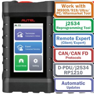 autel vci maxiflash xlink j2534 reprogramming tool expert-driven remote diagnostic tool supports doip/can/can fd/d-pdu/j2534/rp1210 work with autel maxisys ultra ms919 ms909 pc and mobile phone