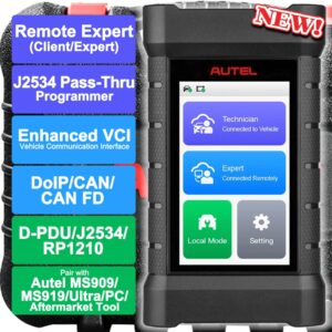 autel maxiflash xlink 2024 expert-driven remote diagnostic tool, j2534 pass-thru programmer, enhanced vci, supports doip/can/can fd/d-pdu/j2534/rp1210, work with pc/autel ms909 ms919 ultra/smart phone