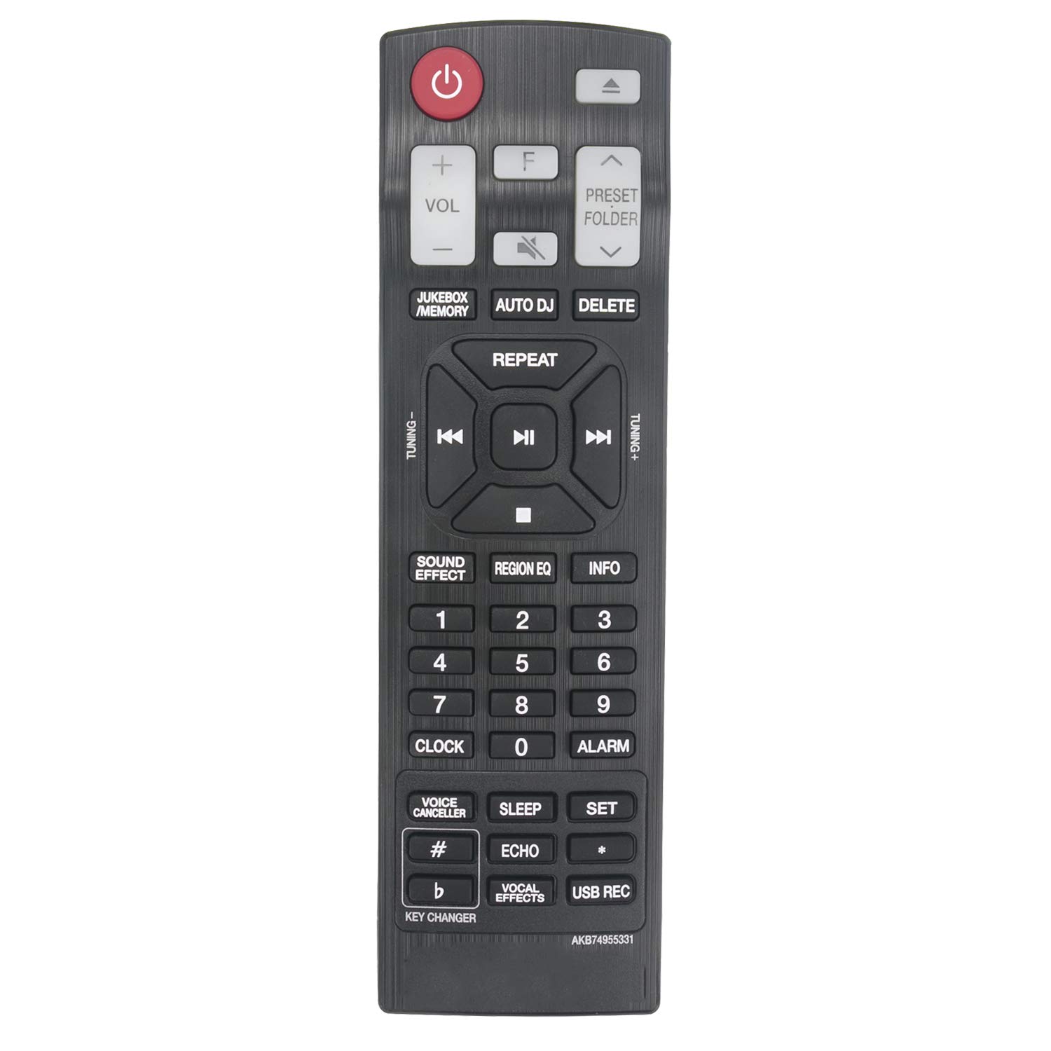 WINFLIK New AKB74955331 Remote Control Compatible with LG Mini Hi-Fi System CJ65 CJS65F CJ45 CJS45F FH6 CJ98 NJ98F CJS98F OJ98