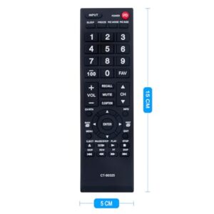 CT-90325 Remote Control Replacement fit for Toshiba TV 55S41U 32E200U 32C100U1/2 32DT1U 55HT1 55G310U 19AV600U 22AV600U 22SL400U 24SL410U 26C100U 26SL400U 32C10U 32C110U 32SL410U