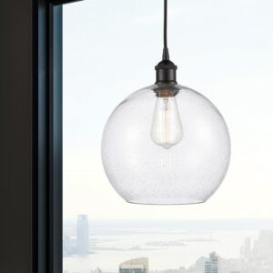 Athens Deco Swirl - 1 Light Mini Pendant in Industrial Style-12.75 Inches Tall and 10 Inches Wide-Oil Rubbed Bronze Fini