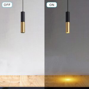 Omgomne Modern Pendant Light Fixture for Kitchen Island,1-Light Black Gold Pendant Lighting Ceiling Hanging Light Cord Adjustable for Living Room Bedroom Bar (1 Pack)