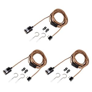 gruenlich plug in pendant lighting, hanging light kit with on/off switch, 15 feet cord, bulbs not included, bronze, 3-pack