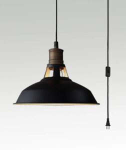 claxy industrial plug-in barn pendant lighting black farmhouse pendant light with on/off switch 197 inches cord