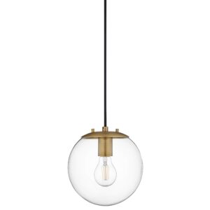 linea di liara sferra modern large glass pendant light kitchen island brass pendant lighting clear glass globe pendant light mid century hanging light fixture, led bulb included, ul listed