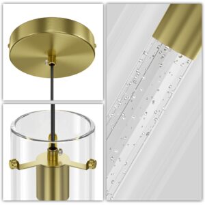 Aipsun Pendant Lights Kitchen Island 3 Pack Gold Ceiling Hanging Light 3000K Modern LED Pendant Lights Fixtures for Kitchen Dining Room