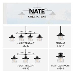 Globe Electric 64847 Nate 1-Light Pendant, Oil Rubbed Bronze, Clear Glass Shade, Bulb Not Included