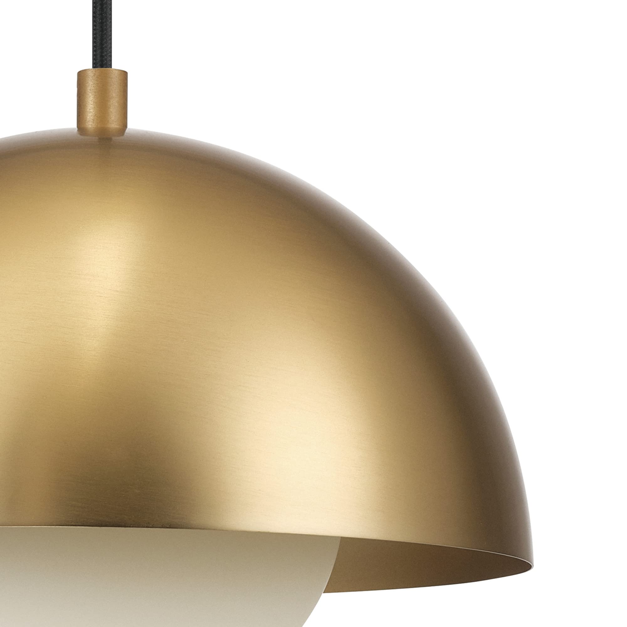 Globe Electric 65696 Amelia 1-Light Plug-in Pendant Lighting, Matte Brass, Frosted Glass Shade, Bulb Not Included