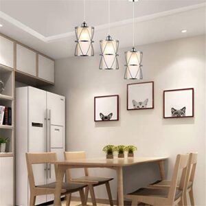 KLOSM Modern Mini Pendant Light in Brushed Nickel Finish with Frosted Glass Shade 1-Light Adjustable Cylinder Pendant Lighting Fixture for Kitchen Island Sink Dining Room Counter Farmhouse