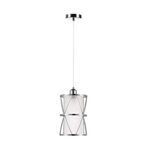 KLOSM Modern Mini Pendant Light in Brushed Nickel Finish with Frosted Glass Shade 1-Light Adjustable Cylinder Pendant Lighting Fixture for Kitchen Island Sink Dining Room Counter Farmhouse