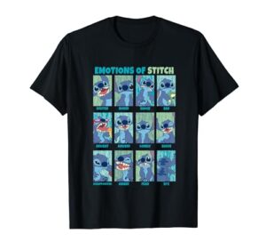 disney lilo & stitch emotions of stitch box up panels t-shirt