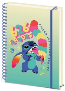 pyramid international disney lilo and stitch wiro notebook (626 flavours design) a4 writing book and journal, lilo and stitch gifts for girls, boys, women and men - official merchandise