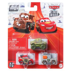 disney cars on the road mini racers movie set 3-pack with ivy, cryptid lightning mcqueen and margaret motorray