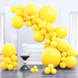 partywoo yellow balloons, 100 pcs matte yellow balloons different sizes pack of 36 inch 18 inch 12 inch 10 inch 5 inch yellow latex balloons for balloon garland arch as party decorations, yellow-y55