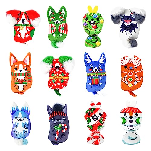 Dogs vs Squirls 2023 Christmas Mystery 2-Pack | Christmas Blind Bags for Boys and for Girls | Mystery Bag Stocking Stuffers | Plush Bean-Filled Dogs and Squirrels | Surprise Advent Calendar Toys