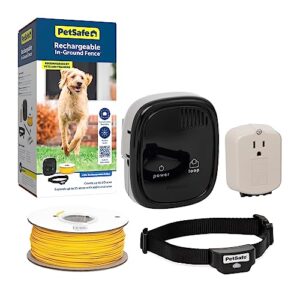 petsafe rechargeable in-ground pet fence for dogs and cats over 5lb - from the parent company of invisible fence brand - waterproof collar with tone and static correction