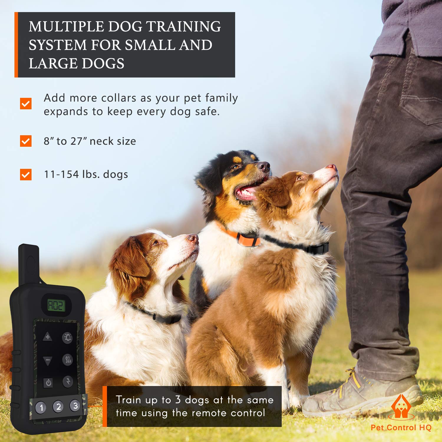 Wireless Dog Fence System - Dog Fence Electric Shock Collar Training with Remote - Pet Containment System with Fence Wire Underground Perimeter - 2 Bark Collar Included