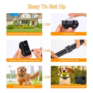 FULUPET Electric Fence for Dogs, 2-in-1 Wireless Dog Fence, Wireless Pet Containment System with Rechargeable Waterproof Training Collar, Electric Dog Collar Fence Wireless for Dogs