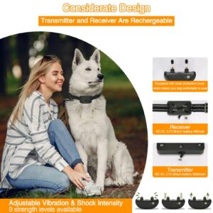 FULUPET Electric Fence for Dogs, 2-in-1 Wireless Dog Fence, Wireless Pet Containment System with Rechargeable Waterproof Training Collar, Electric Dog Collar Fence Wireless for Dogs