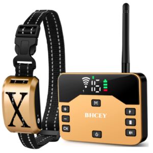 bhcey wireless dog fence, 2023 electric wireless fence training collar with remote 2-in-1, pet containment fence system, rechargeable safe dog boundary, adjustable collar for small medium large dogs