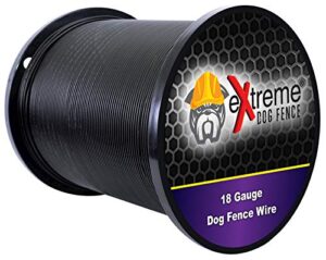 extreme dog fence 18 gauge wire 500 ft - heavy duty pet containment wire compatible with every in-ground fence system for dogs - heavy duty core dog containment system wire