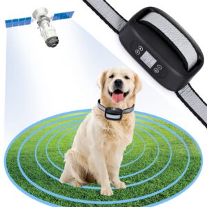 wiez gps wireless dog fence, electric dog fence with gps, range 100-3300 ft, adjustable warning strength, rechargeable, pet containment system, harmless and suitable for all dogs