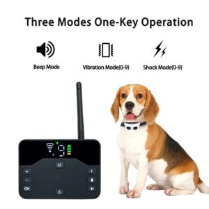 only warm Wireless Dog Fence Pet Containment System 2 in 1,Dog Trainging Collar for Dogs Over 6lb, Waterproof Adjustment Reflective Receiver 800 Feet/300 Meter Freedom Fence (Black)