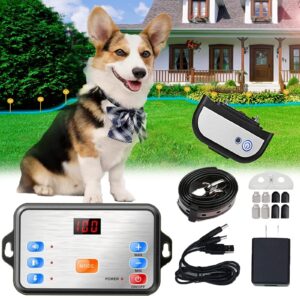 hexieden wireless dog fence,electric pet dog containment system,with waterproof rechargeable collar receiver, 5 adjustable signal range up to of 990ft,for 1/2/3 dog container boundary,for1dog