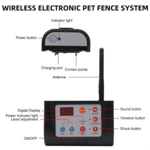 Smart Wireless Electronic Pet Dog Fence System and Dog Training Collar, Remote Control, Waterproof, Shock Resistant Collar, Electric Collar with Buzzer/Vibration/Shock, Suitable for 1/2/3 Dogs,for3do