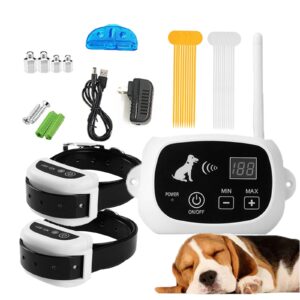 hexieden wireless dog fence pet containment system boundary container,training collar with electric shock sound correction,waterproof,rechargeable,adjustable range up to 1640ft,for all dogs,for2dogs