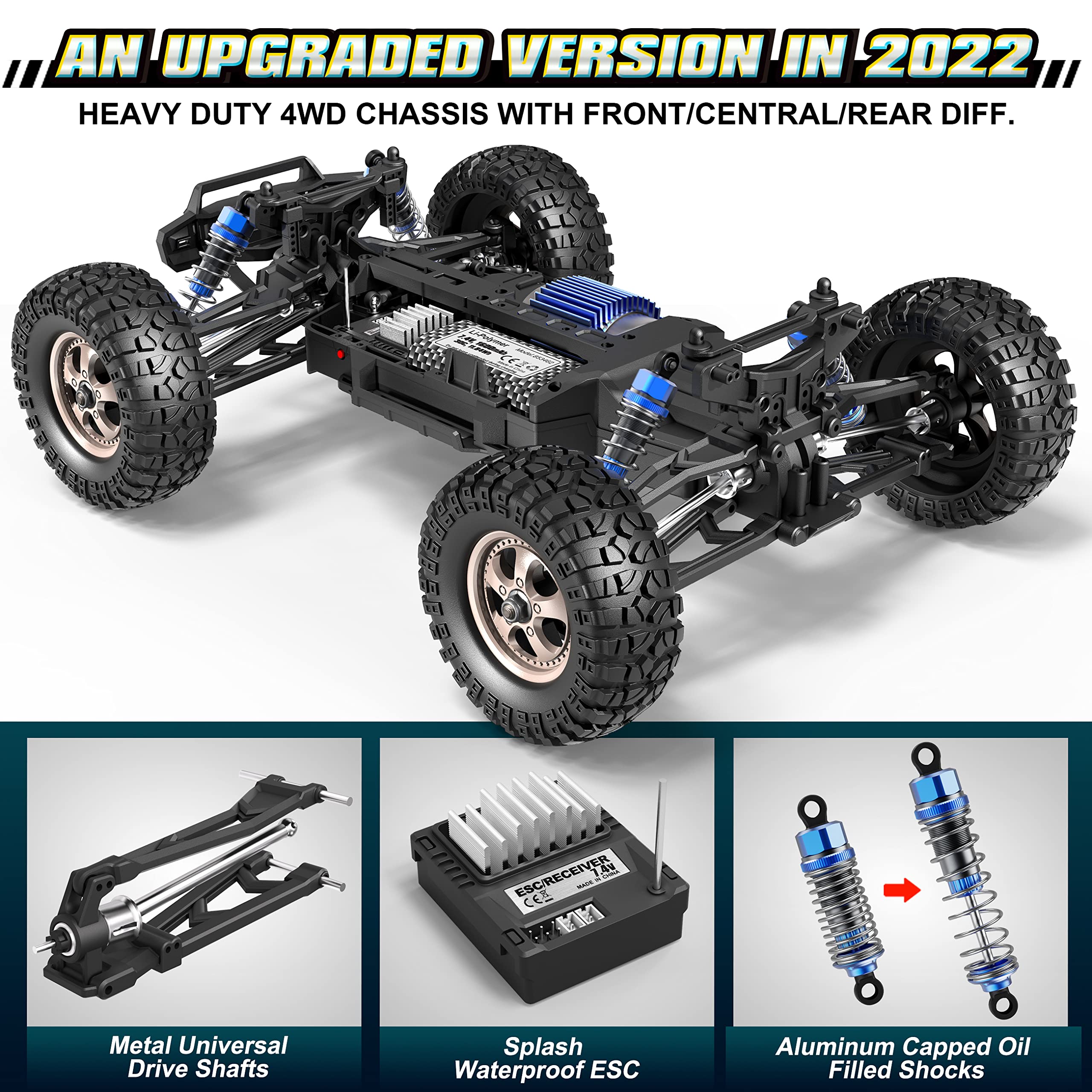 HAIBOXING 2995 Remote Control Truck 1:12 Scale RC Buggy 550 Motor Upgrade Version 42KM/H High Speed RC Cars, Electric Powered 4X4 Off-Road RTR Ideal Hobby for Kids& Adults 40+ Min Play