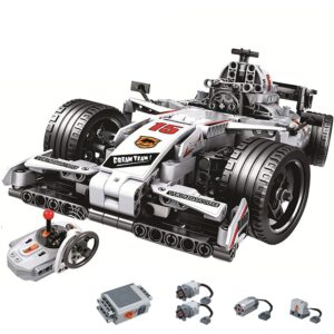 uvini rc car building kit, racing car building blocks kits (729 pcs), highly replicated 1:12 scale f1 2.4ghz remote control racing car to build best gifts for adult, teens or kids 14+