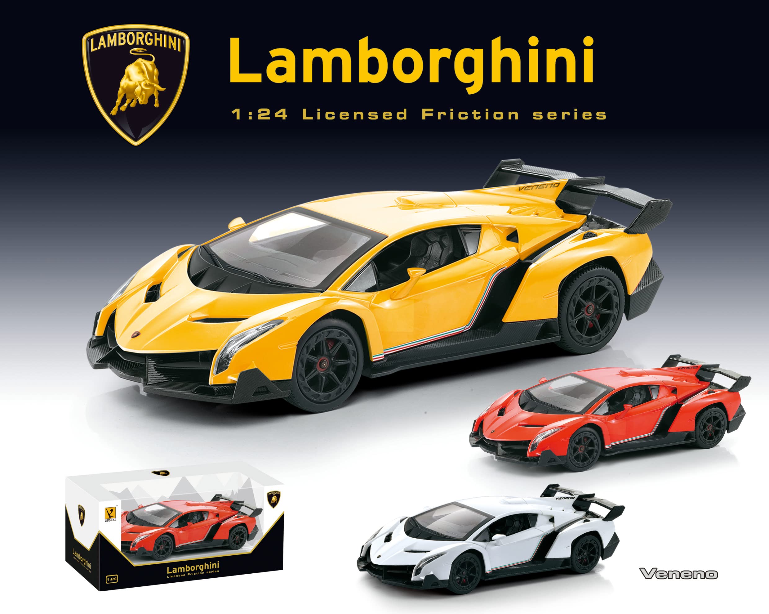 100 CLASSIC Officially Licensed Remote Control RC Car Series 1:24 Scale Lamborghini Full Function Electric Sport Racing Hobby Toy Car 2425C3