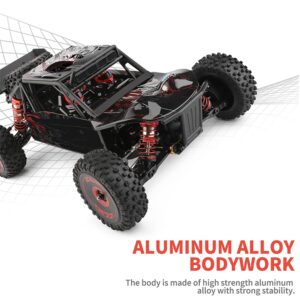 GoolRC WLtoys 124016 V2 RC Car, 1:12 Scale Remote Control Car, 4WD 75km/h High Speed Racing Car, 2.4GHz All Terrain Off Road RC Truck RTR with Brushless Motor and Metal Chassis for Kids Adults