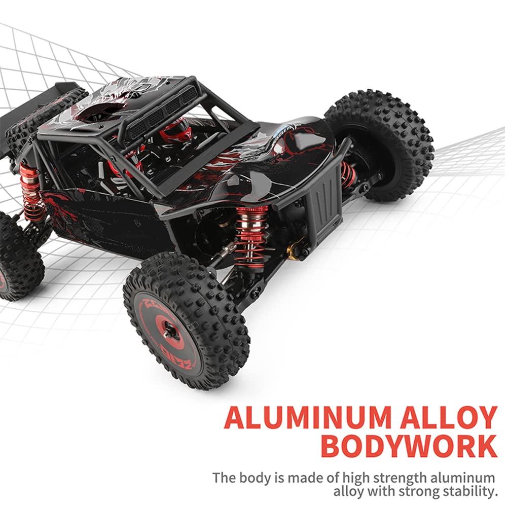 GoolRC WLtoys 124016 V2 RC Car, 1:12 Scale Remote Control Car, 4WD 75km/h High Speed Racing Car, 2.4GHz All Terrain Off Road RC Truck RTR with Brushless Motor and Metal Chassis for Kids Adults