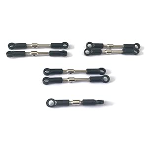 amoril 7pcs rc pull rod, rc steering metal pull rod 1/14 four-wheel drive rc car pull rod metal upgrade sets