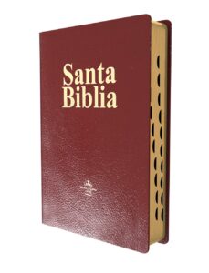 biblia letra gigante con concordancia reina-valera 1960 piel fabricada vino con index