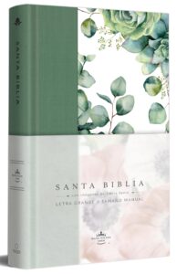 biblia rvr 1960 letra grande tapa dura y tela verde con flores tamaño manual / b ible rvr 1960 handy size large print hardcover cloth with green floral