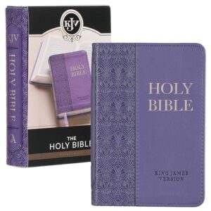 kjv holy bible, mini pocket size, faux leather red letter edition - ribbon marker, king james version, purple